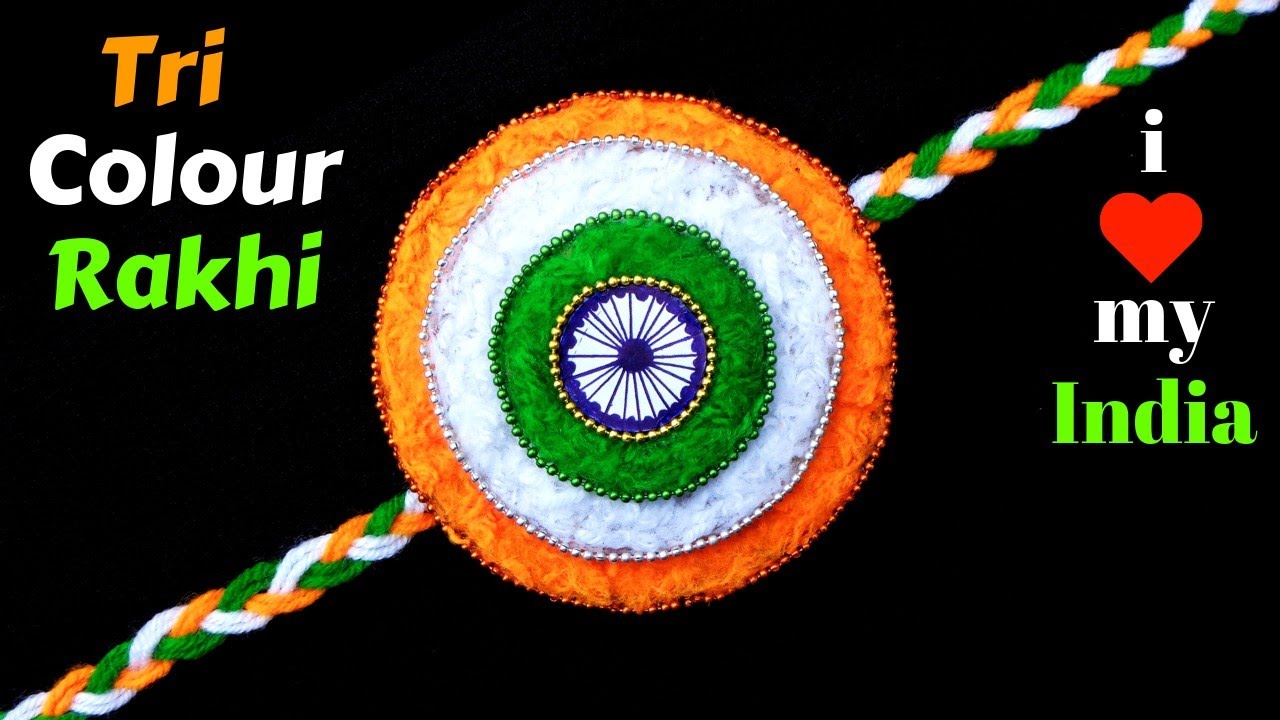 DIY : Indian Tricolour Rakhi | Rakhi making for competition 2020 - YouTube