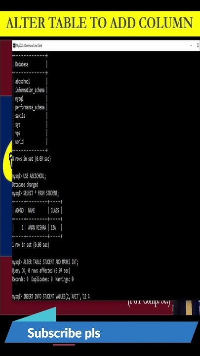 ALTER TABLE command in SQL #shorts #viralshorts #cs12 - YouTube