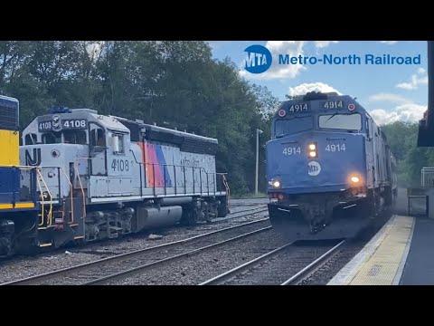 MTA F40PH-3C 4914 and 4907 at Campbell Hall station - YouTube