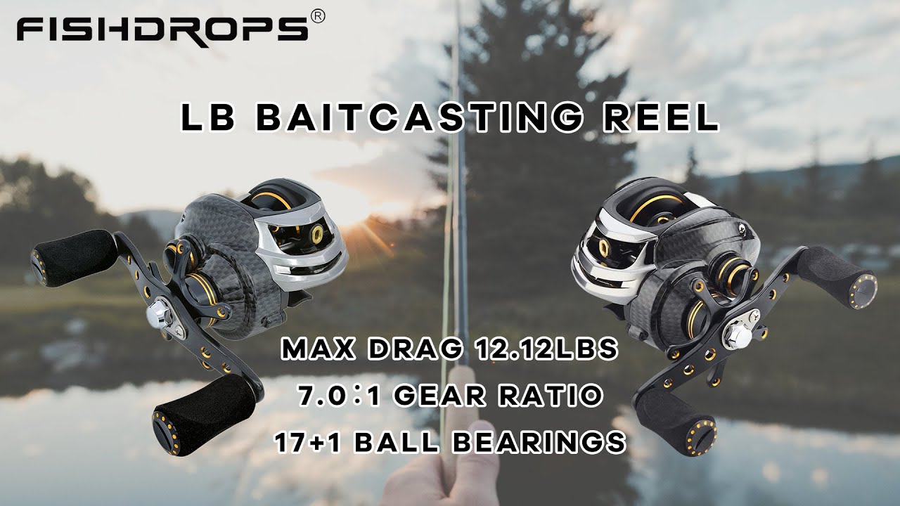FISHDROPS Baitcasting Reels,17+1BB Magnetic Brake Systems, High-Speed ...
