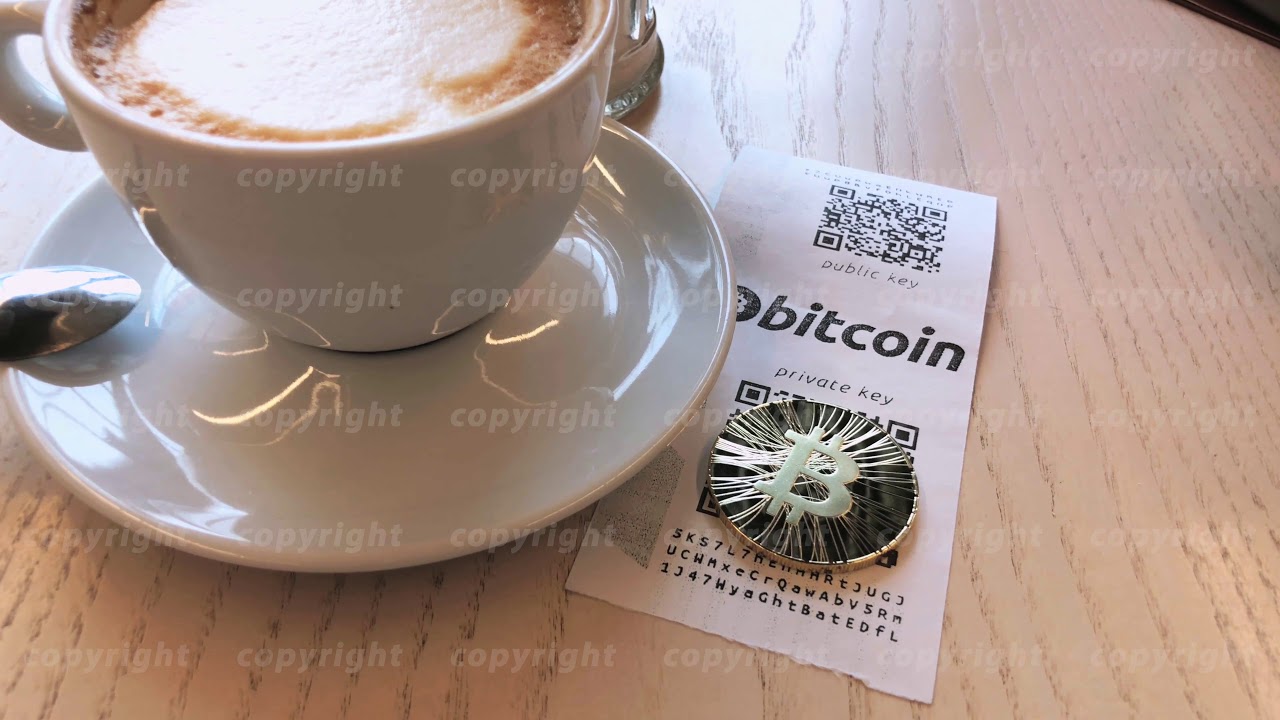 Bitcoin payment in cafe. - YouTube
