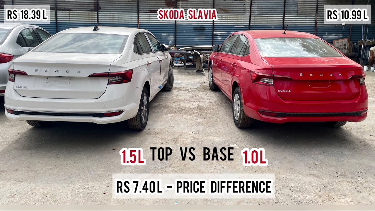 New Skoda Slavia 1.5L Top vs Base 1.0L 🔥 Rs 7.40 L - Price Difference 😮 ...