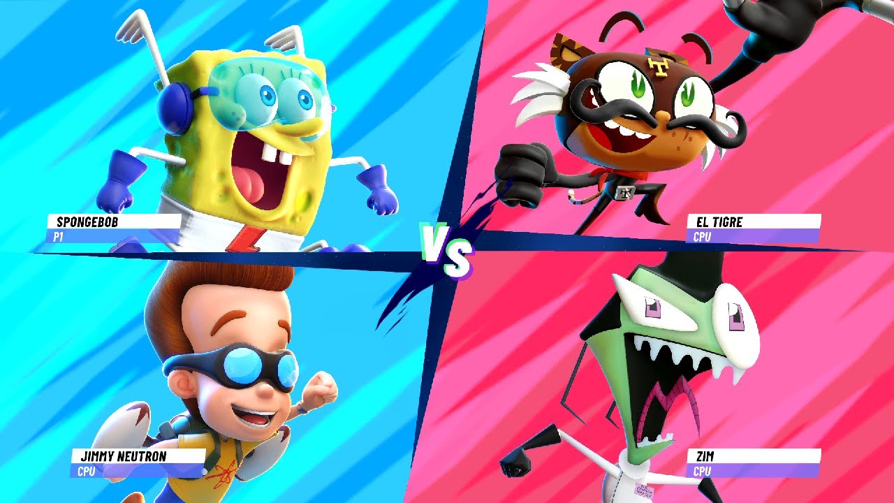 SPONGEBOB & JIMMY vs EL TIGRE & ZIM (Hardest Difficulty) Nickelodeon ...