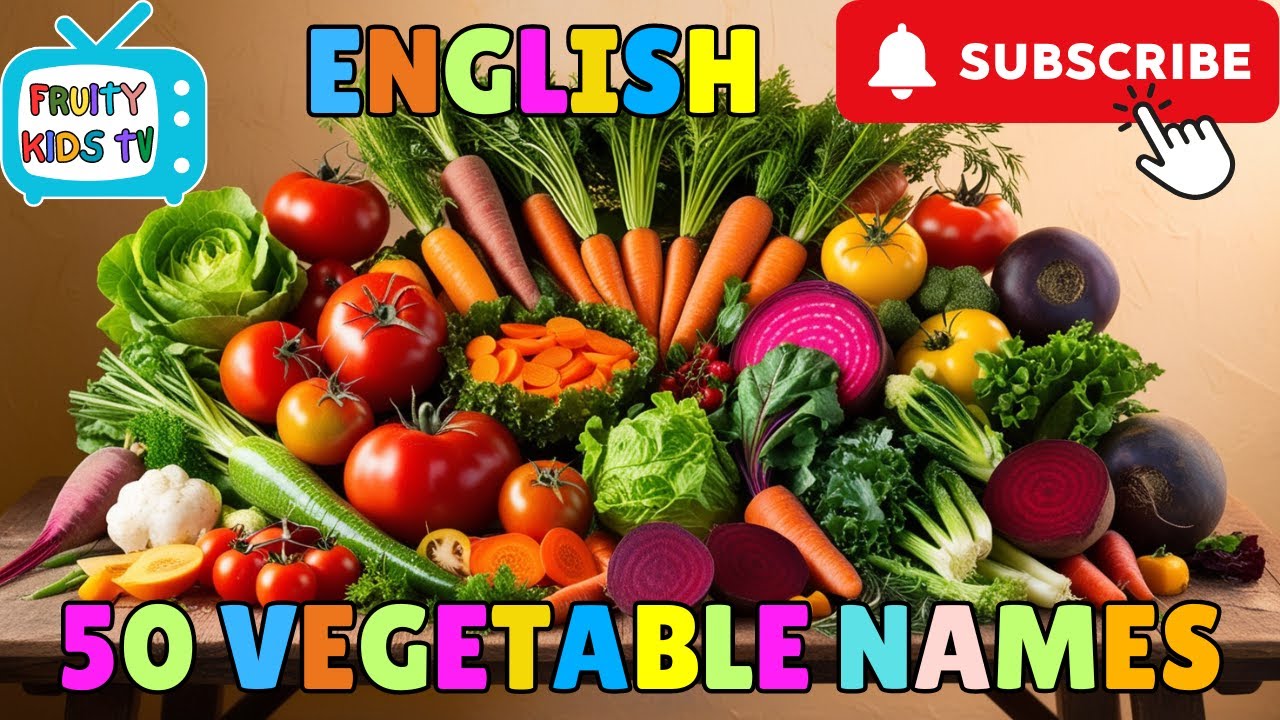 50 Vegetable Names in English | English Vocabulary | Toddler Learning # ...