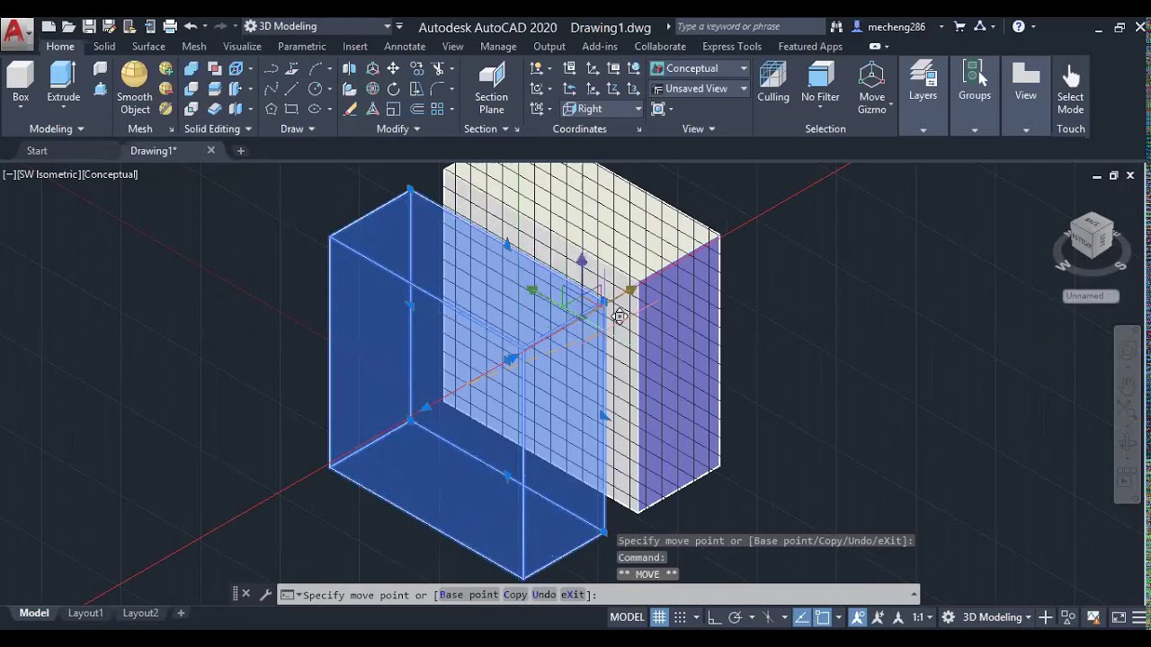 Autocad 2020 (3D introduction) How to use Modeling Toolbar ( part 1 ...