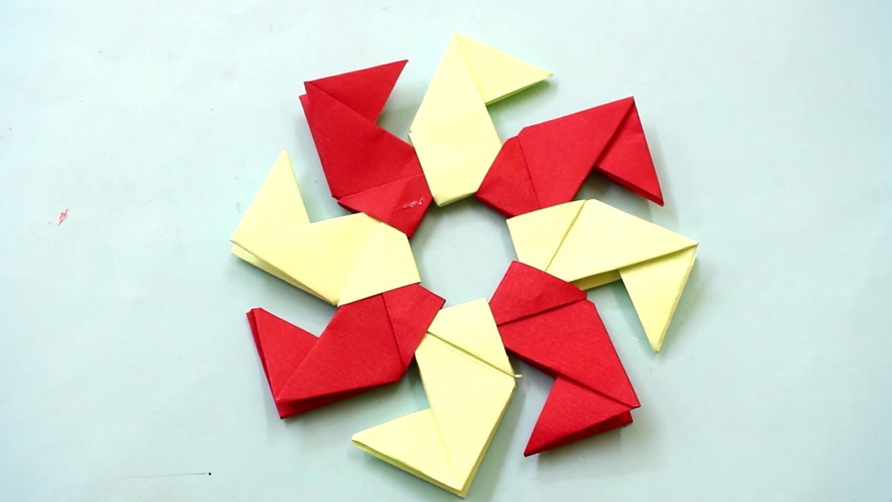 How To Make Paper Chakri - Origami Colorful Chakri | Origami Ninja Star ...