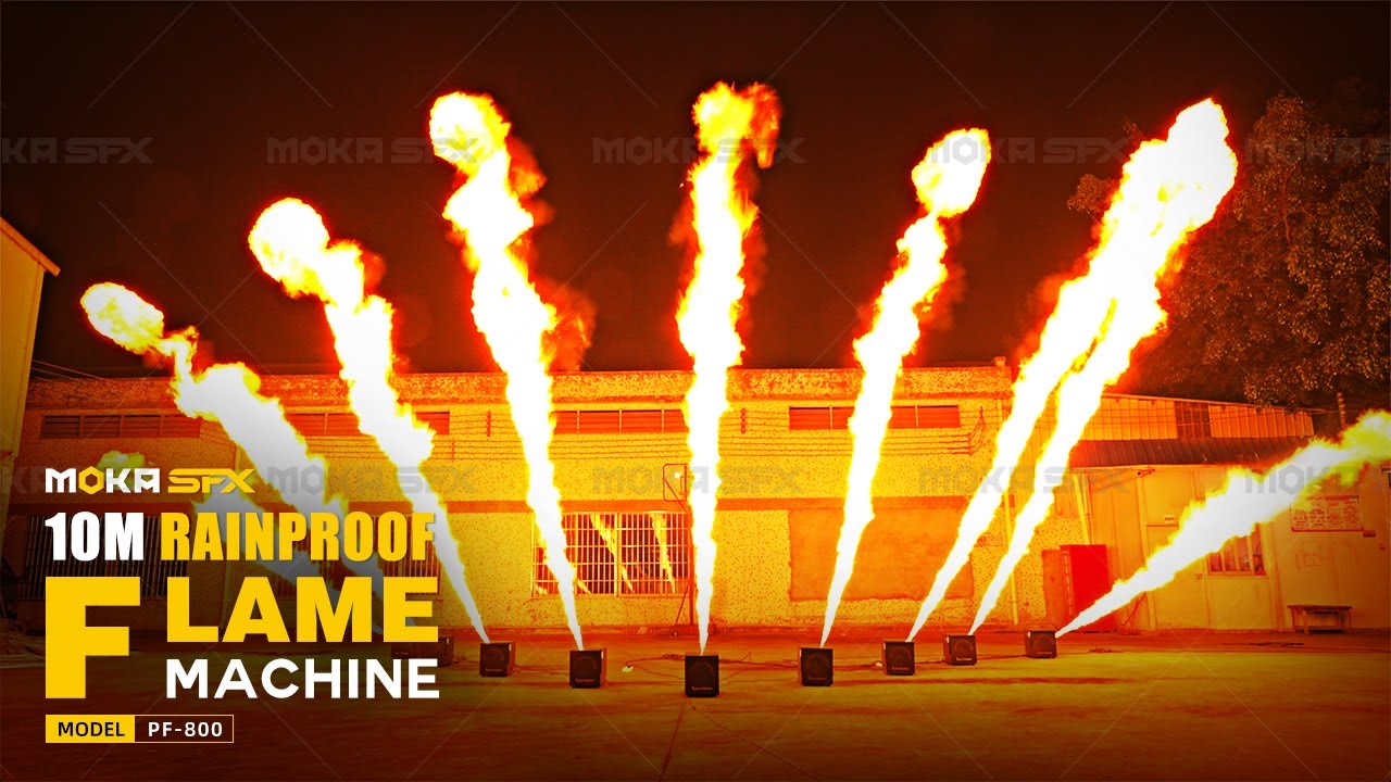 NEW! MOKA SFX Rainproof 10M Sync Stage Flame Fire Machine ...