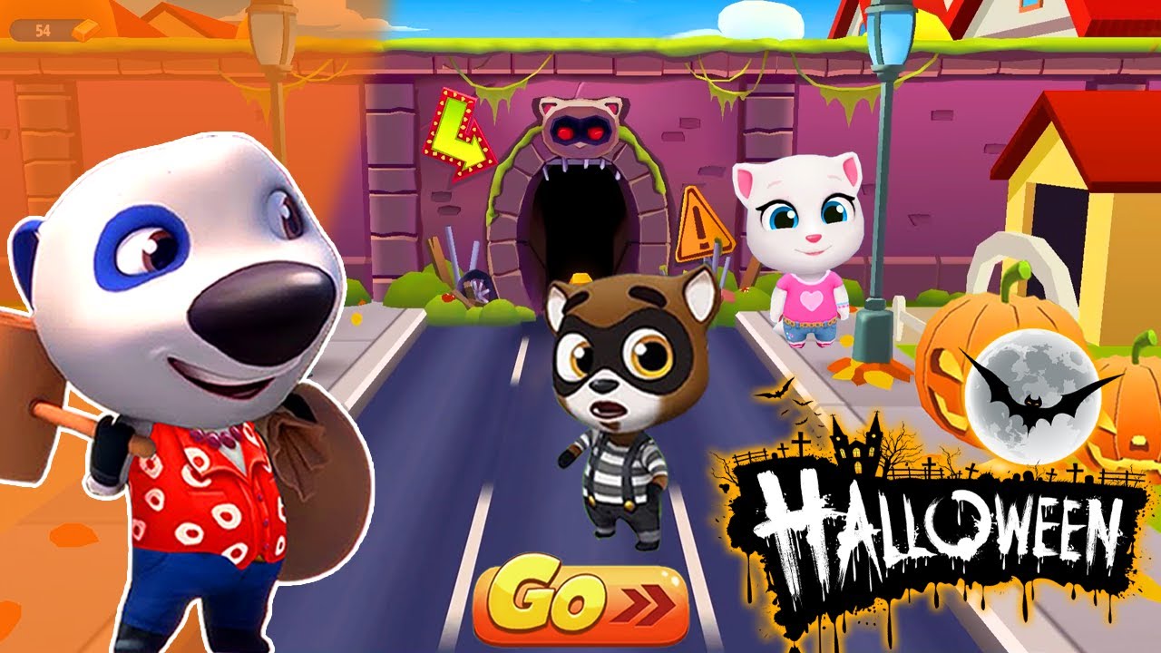 Talking Tom Gold Run Halloween Festival 🎃 Fun Worlds & Boss Fight - YouTube