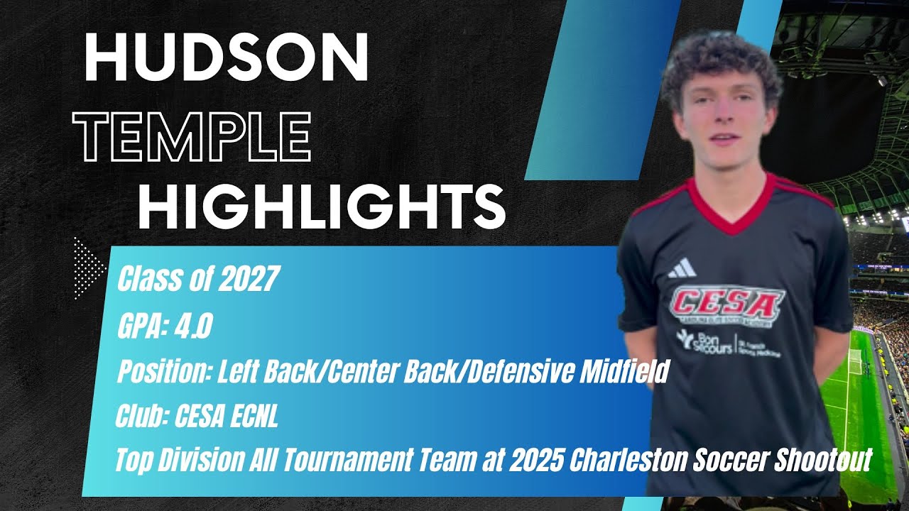 Highlight Video for Hudson Temple (Defender / Defensive Midfield, 4.0 ...