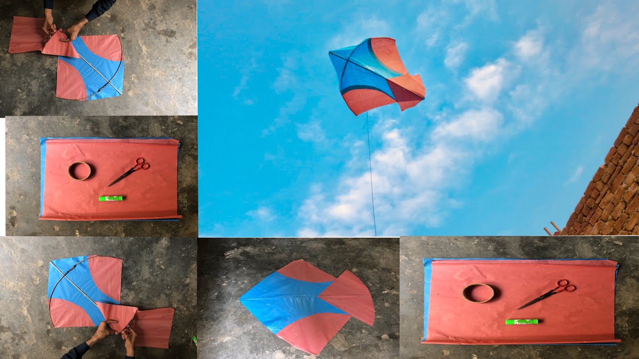 How To Make A Kite At Home With Broomstick Easy Step By Step Tutorial ...