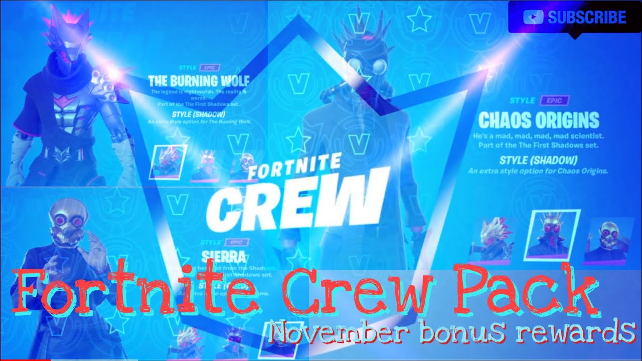 New! Fortnite Crew Pack - 3 Added Bonus Items || Fortnite Crew Rewards ...