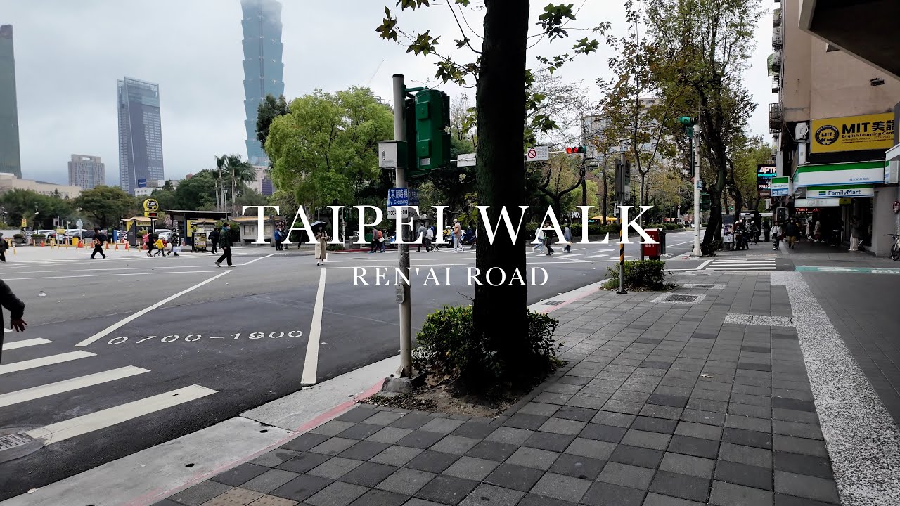 Taipei Walk | Afternoon Walk in RenAi Road 台北仁愛路 | Feb 2024 - YouTube
