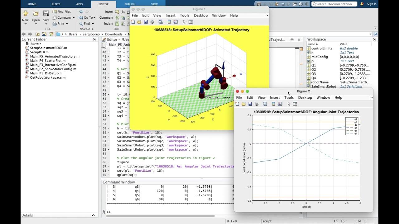 SainSmartRobot6DOF 🤖 Square Trajectory MATLAB - YouTube