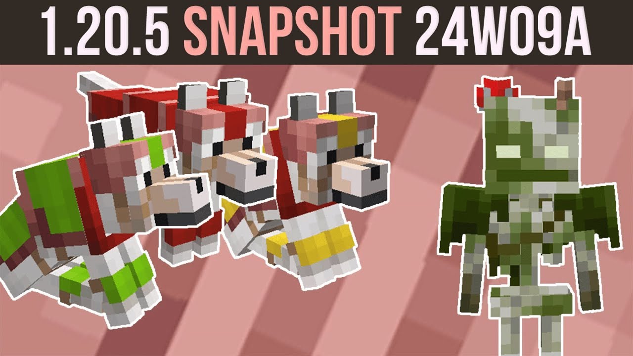 Minecraft 1.20.5 Snapshot 24W09A | Dyeable Wolf Armor & Sheer'd Bogged ...