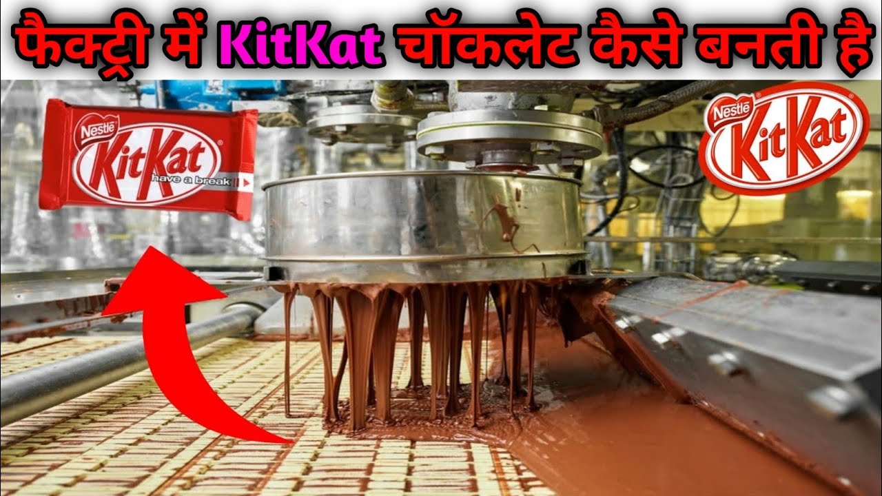 How kitkat chocolate is made in factory | Kitkat kaise banti hai - YouTube