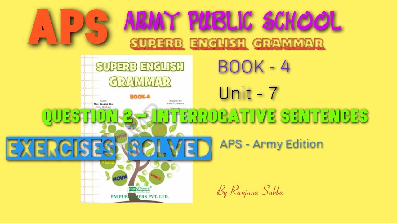 APS ENGLISH GRAMMAR CLASS 4|EXERCISES SOLVED | UNIT-7 | CLASS 4 ENGLISH ...