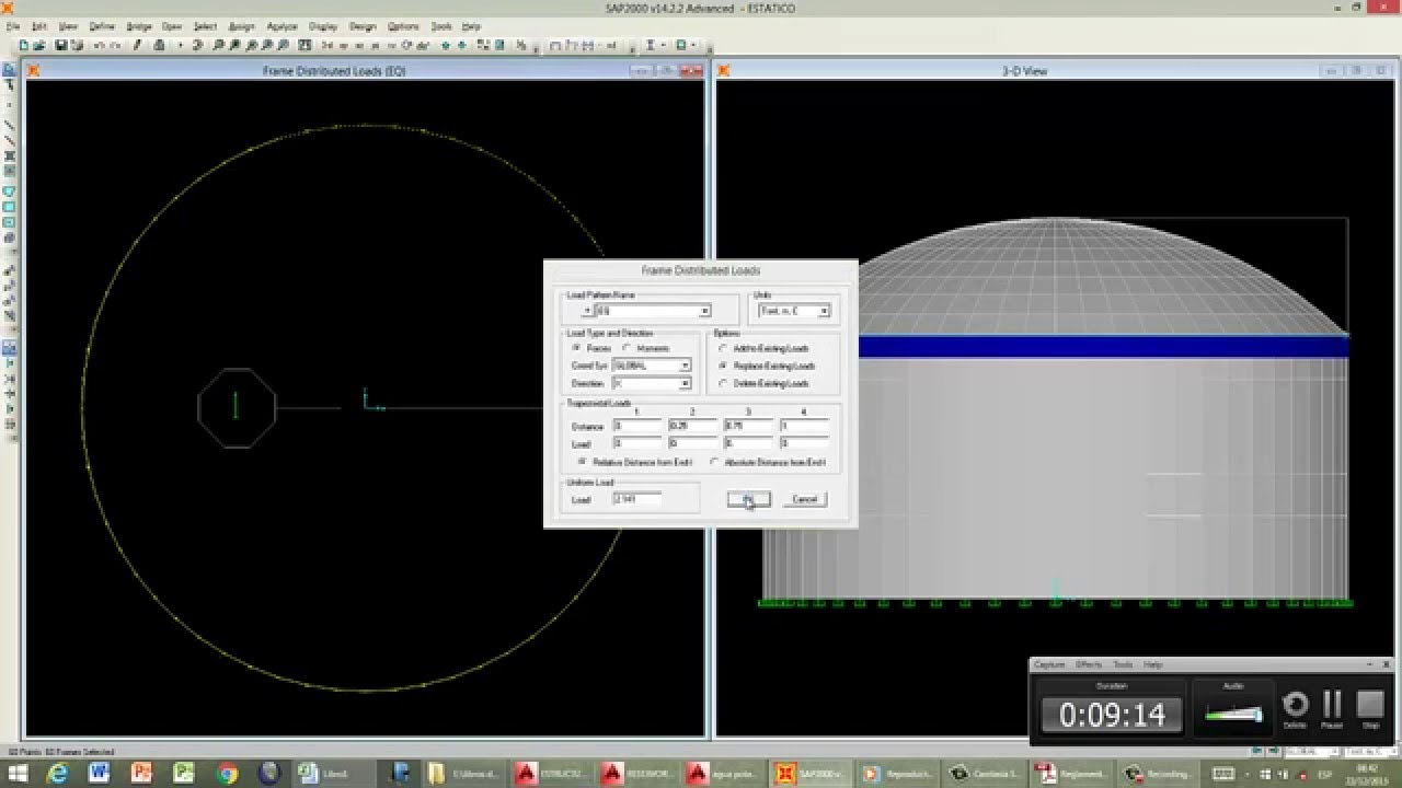 SAP2000 V14.2, GENERAR MODELO DE RESERVORIO APOYADO 2 de 5 - YouTube
