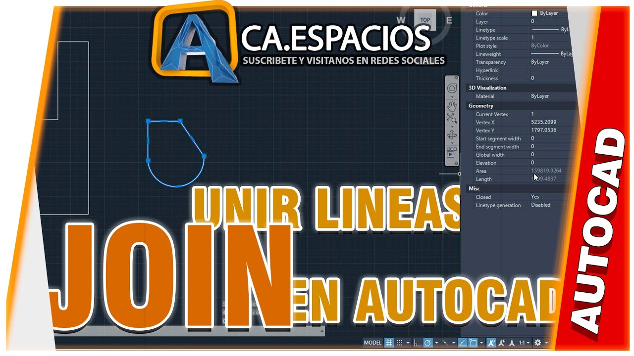JOIN en AUTOCAD | UNIR LINEAS en AUTOCAD | COMO UNIR LINEAS | CREAR ...