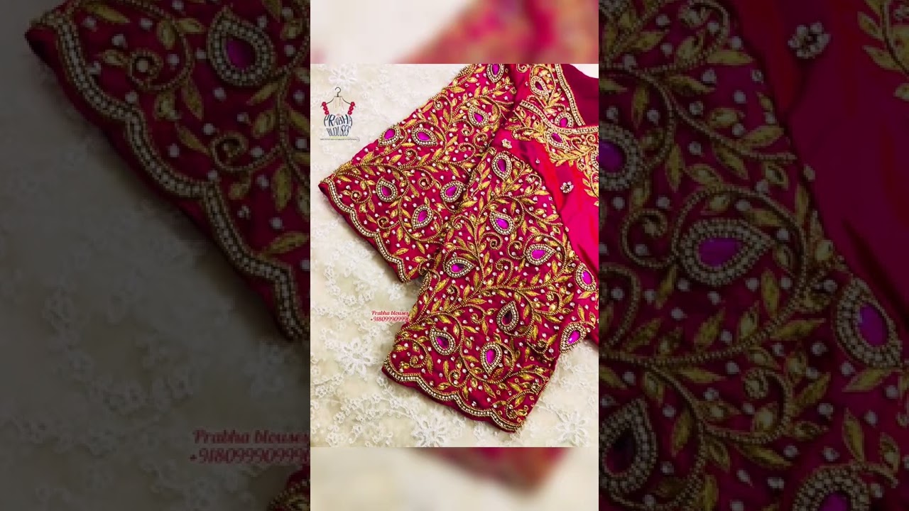 Pink maggam work blouse designs / prabhablouses / maggamwork - YouTube