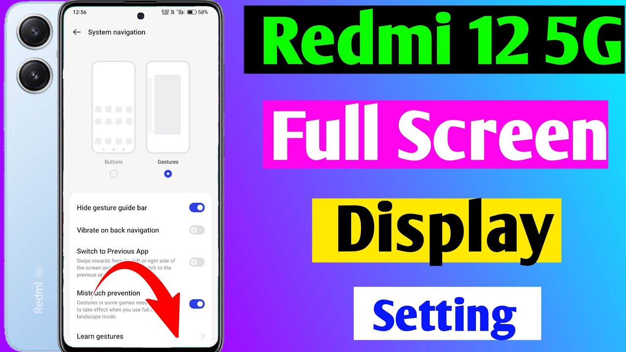 Redmi 12 5g full screen setting | how to full screen redmi 12 5g/redmi ...