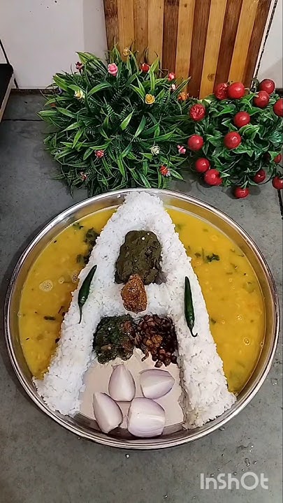 Today's bhojan thali 😋👌😋 dalchawal & sag # youtubeshort - YouTube