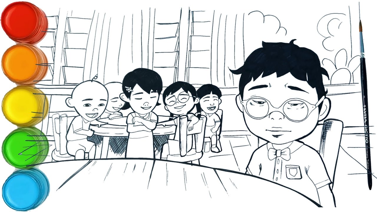 Menggambar dan mewarnai Ehsan ketiduran di kelas | Upin Ipin Terbaru ...