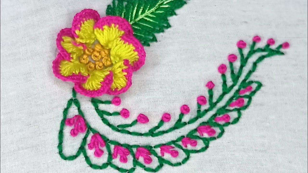Beautiful flower design stitching || Easy and simple stitching tutorial ...