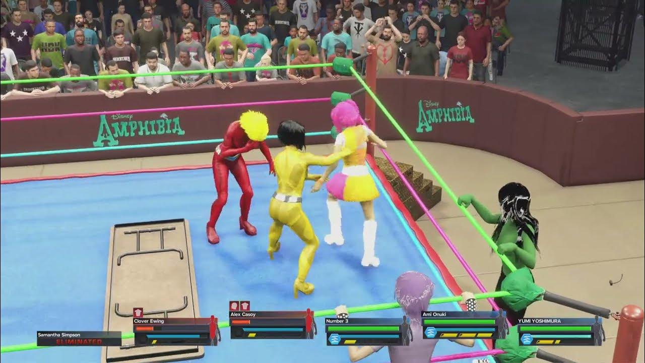 WWE 2K23 Totally Spies vs. HiHi Puffy AmiYumi 3v3 Amphibia arena ...