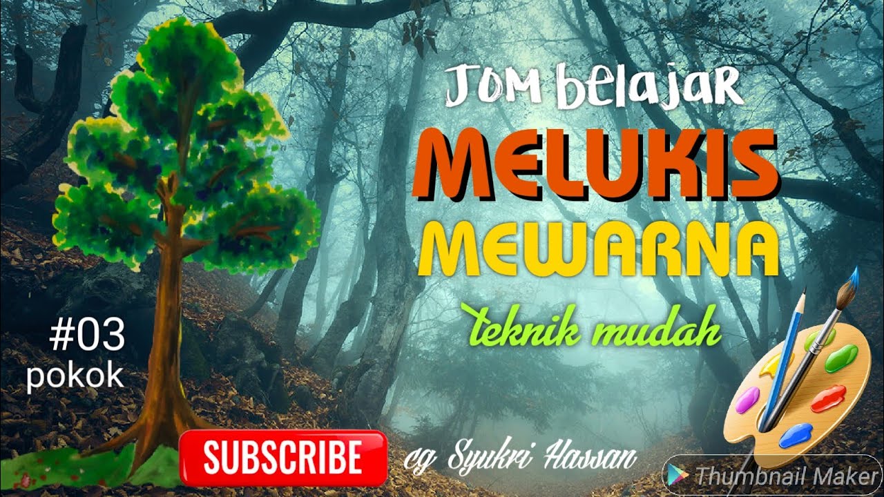 Jom Belajar Melukis & Mewarna Pokok | easy drawings #03 - YouTube