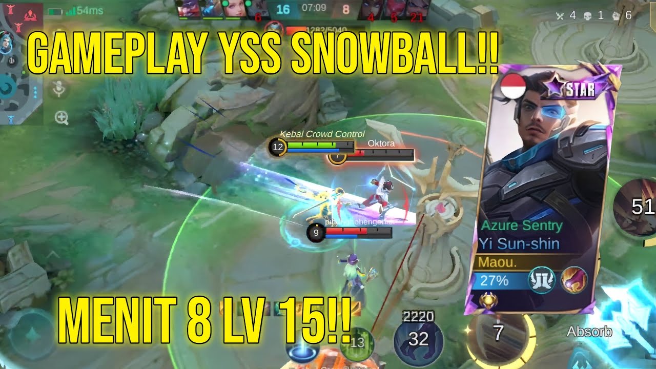 GAMEPLAY YSS SNOWBALL MENIT 8 LV 15!! ~ Mobile Legends bang bang - YouTube