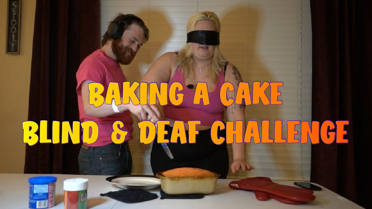 Baking A Valentines Cake Blind and Deaf Challenge - YouTube