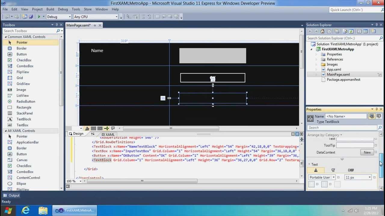 Creating your first Windows 8 Metro app - YouTube