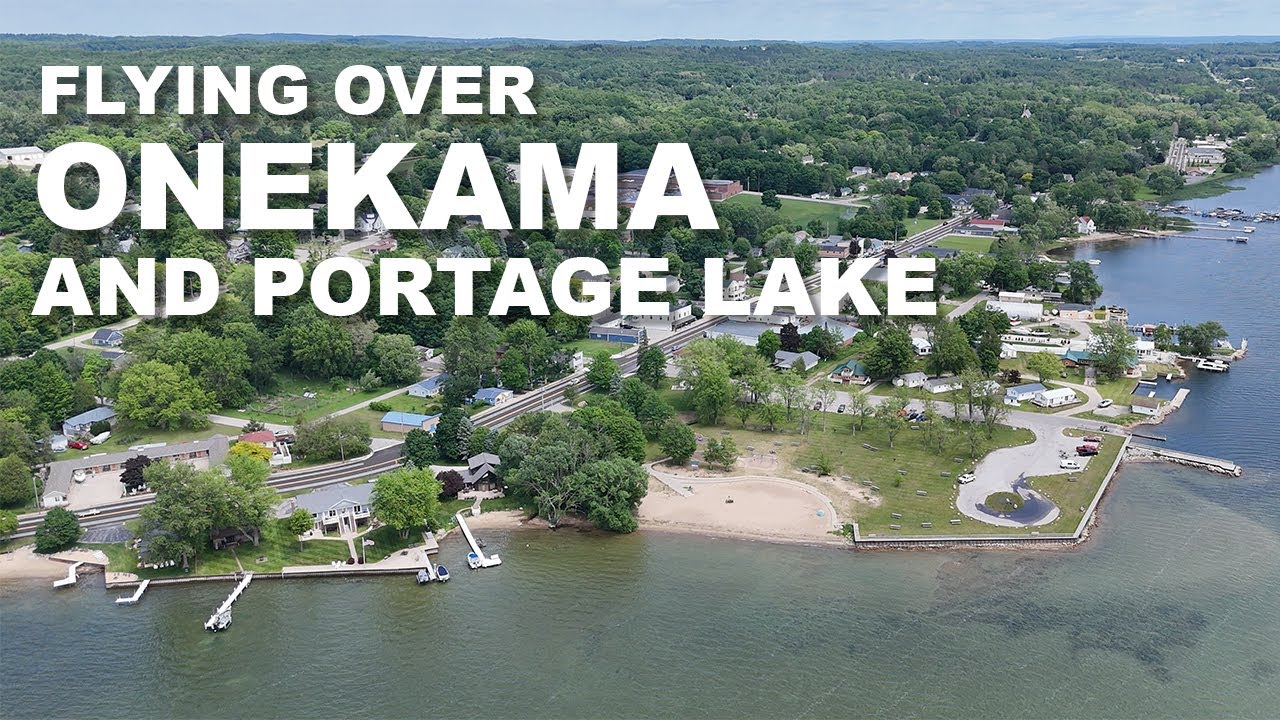 Flying over Onekama and Portage Lake - YouTube