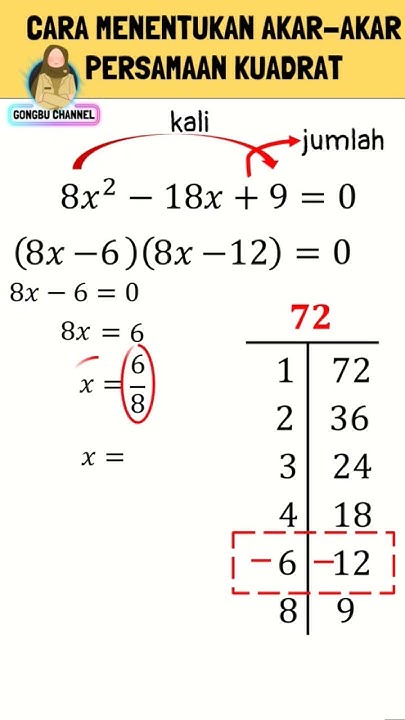 Cara Menentukan Akar-Akar Persamaan Kuadrat - YouTube