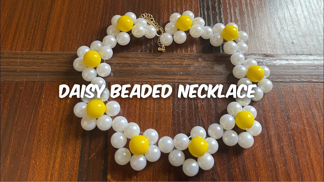 DAISY BEADED NECKLACE TUTORIAL: No special tool required. - YouTube