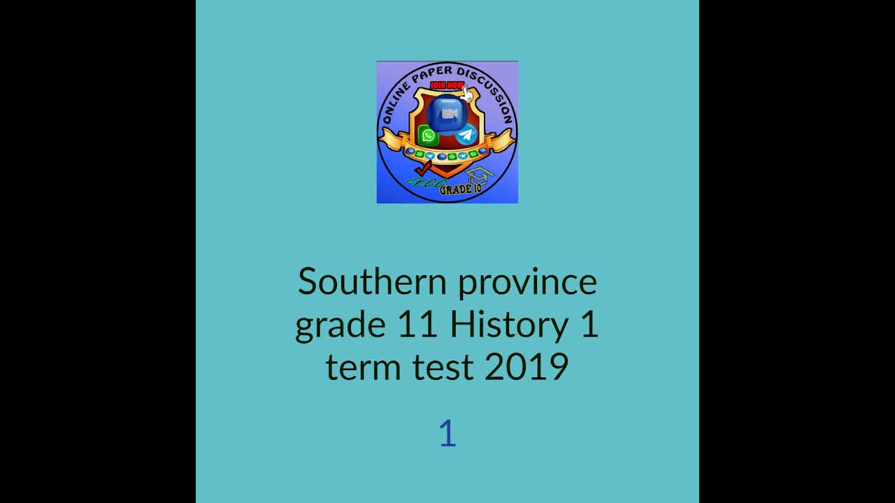 Online P.D.| Southern province grade 11 History 1 term test 2019 ...
