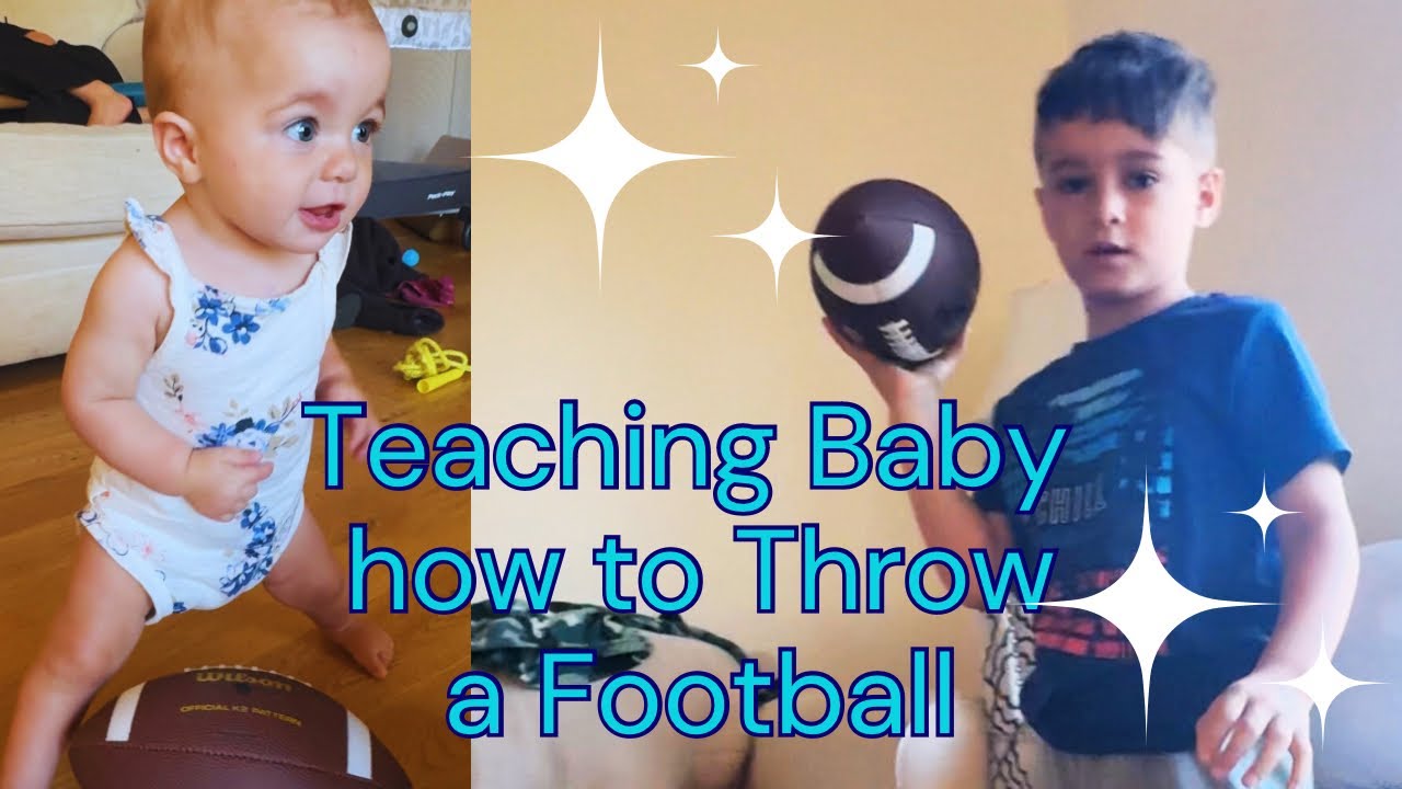 Can the baby learn how to THROW a football? #football #babiesofyoutube ...