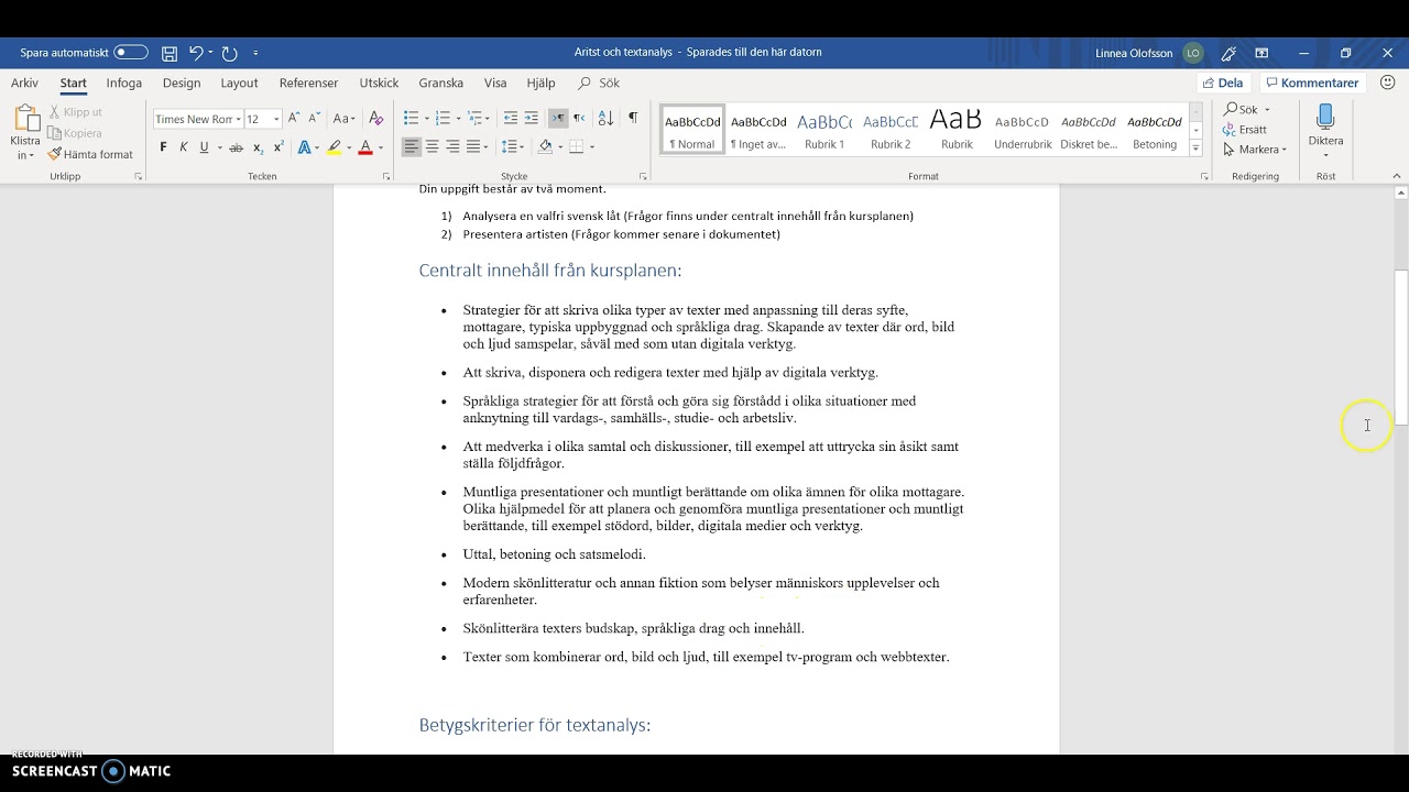Muntlig presentation uppgift - YouTube