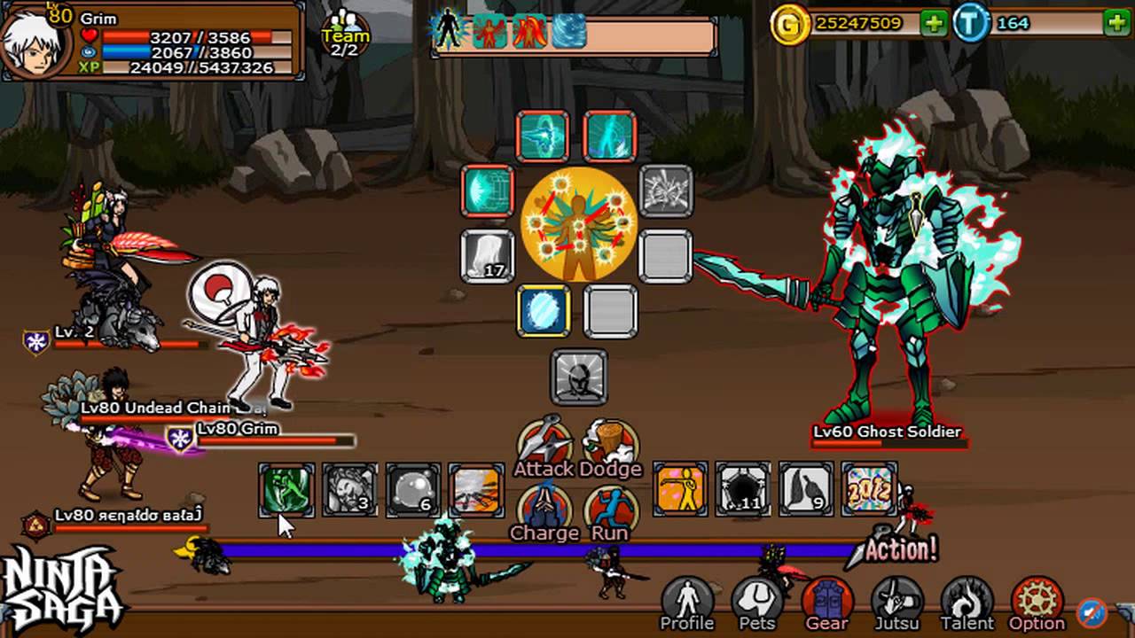 Gameplay PC: Ninja Saga (Eudemon Garden Boss Class S - Ghost Soldier ...