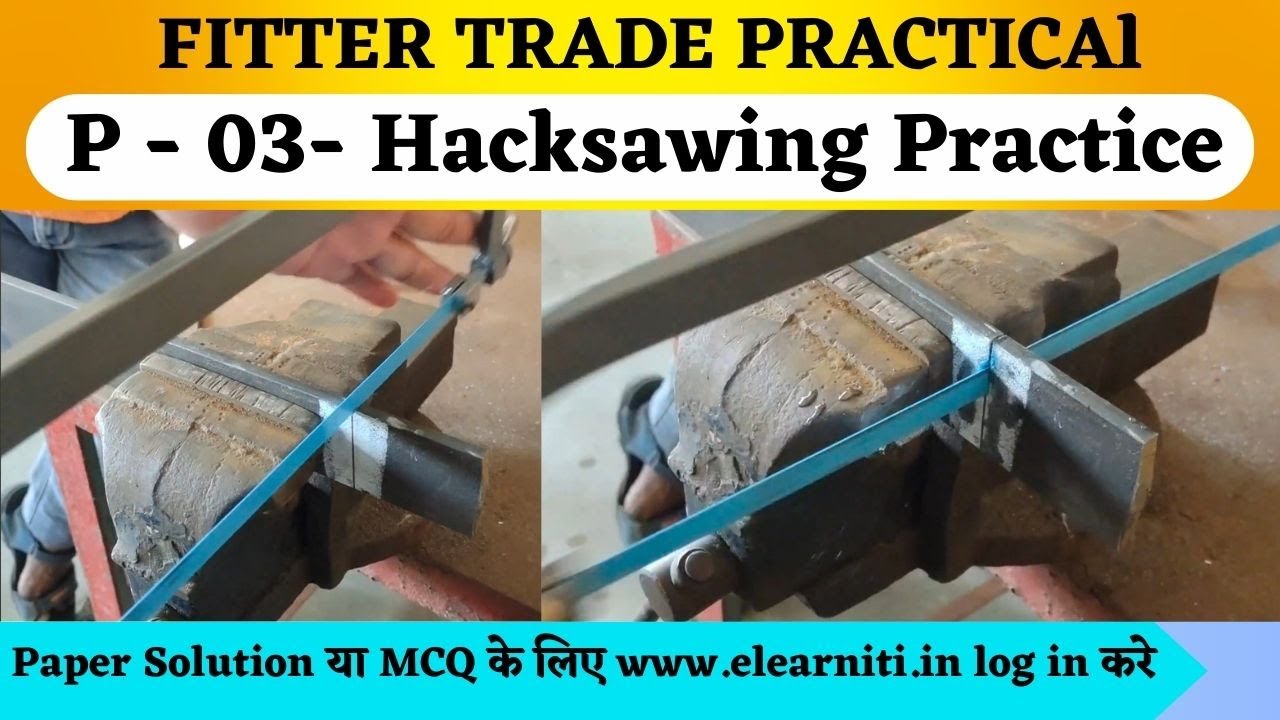 Fitter Practical Hacksawing | MS flat job cutting practice | # ...