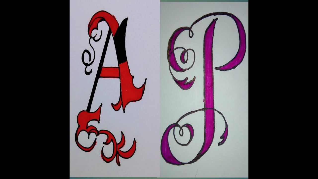 Fancy letters। Letter writing। How to draw your own swirled letters A ...
