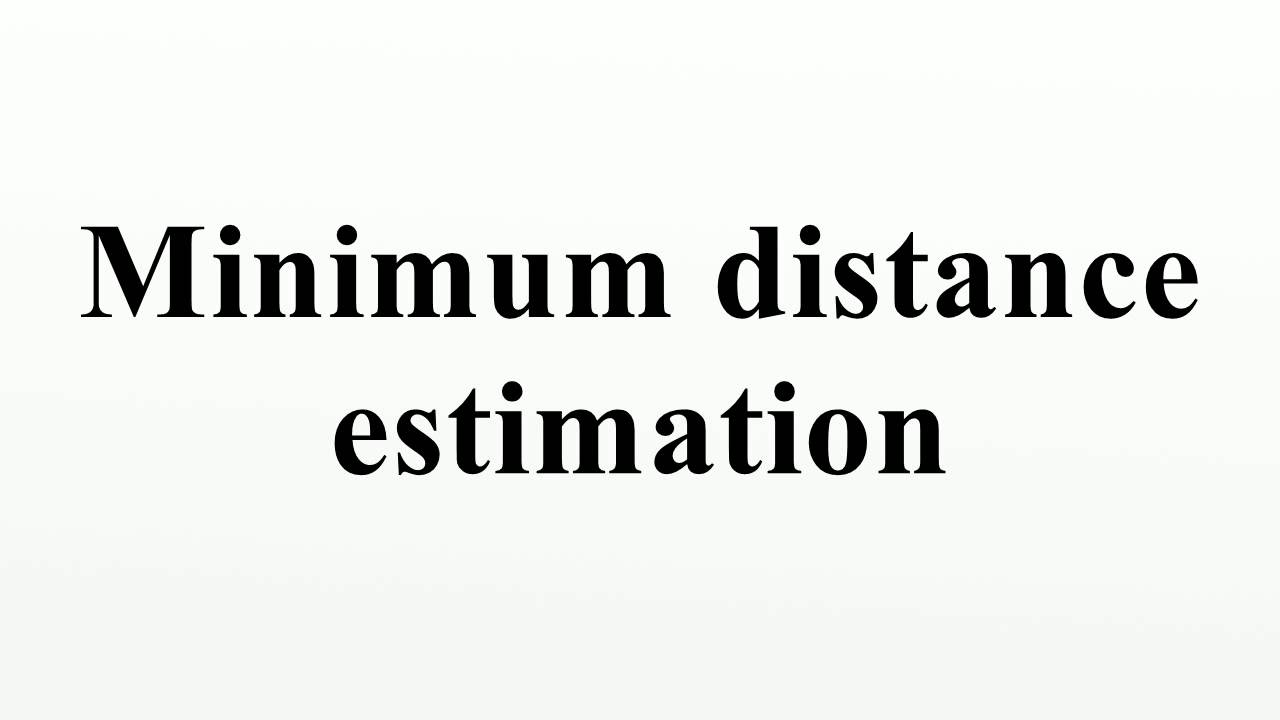 Minimum distance estimation - YouTube