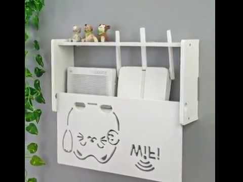 Wall Shelves WiFi Wireless Router Storage Box Multimedia Wire Organizer ...
