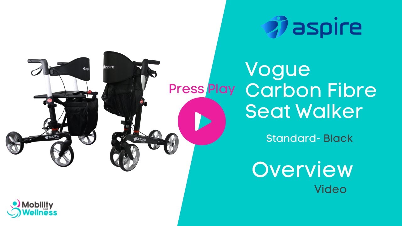 Aspire Vogue Carbon Fibre Seat Walker - Standard Overview - YouTube