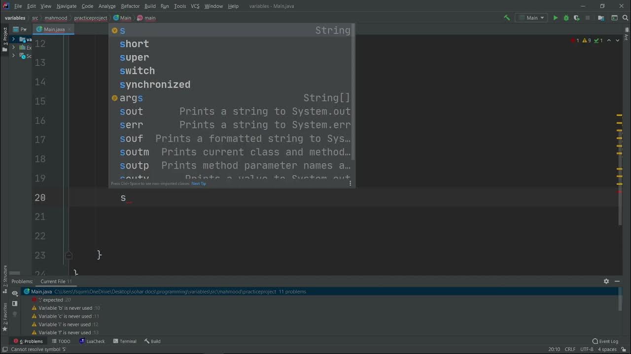 variables | Java Basics part 1 sohar university - YouTube