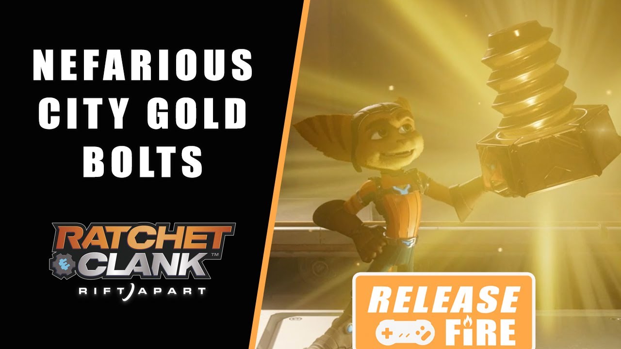 Ratchet & Clank Rift Apart Nefarious City Gold Bolts - All Corson V ...