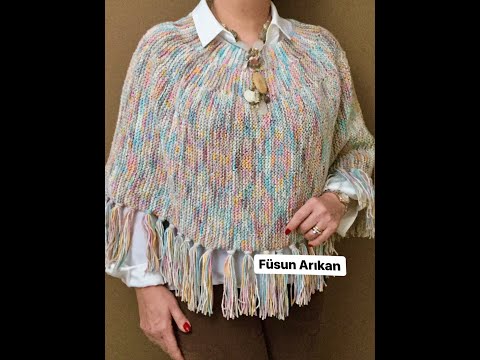 KOLAY ÖRGÜ PANÇO YAPILIŞI (EASY KNİT PONCHO TUTORİAL)