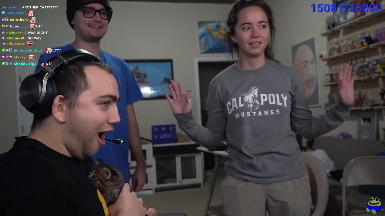 Mizkif | Mizkif gets surprised with a cat - YouTube