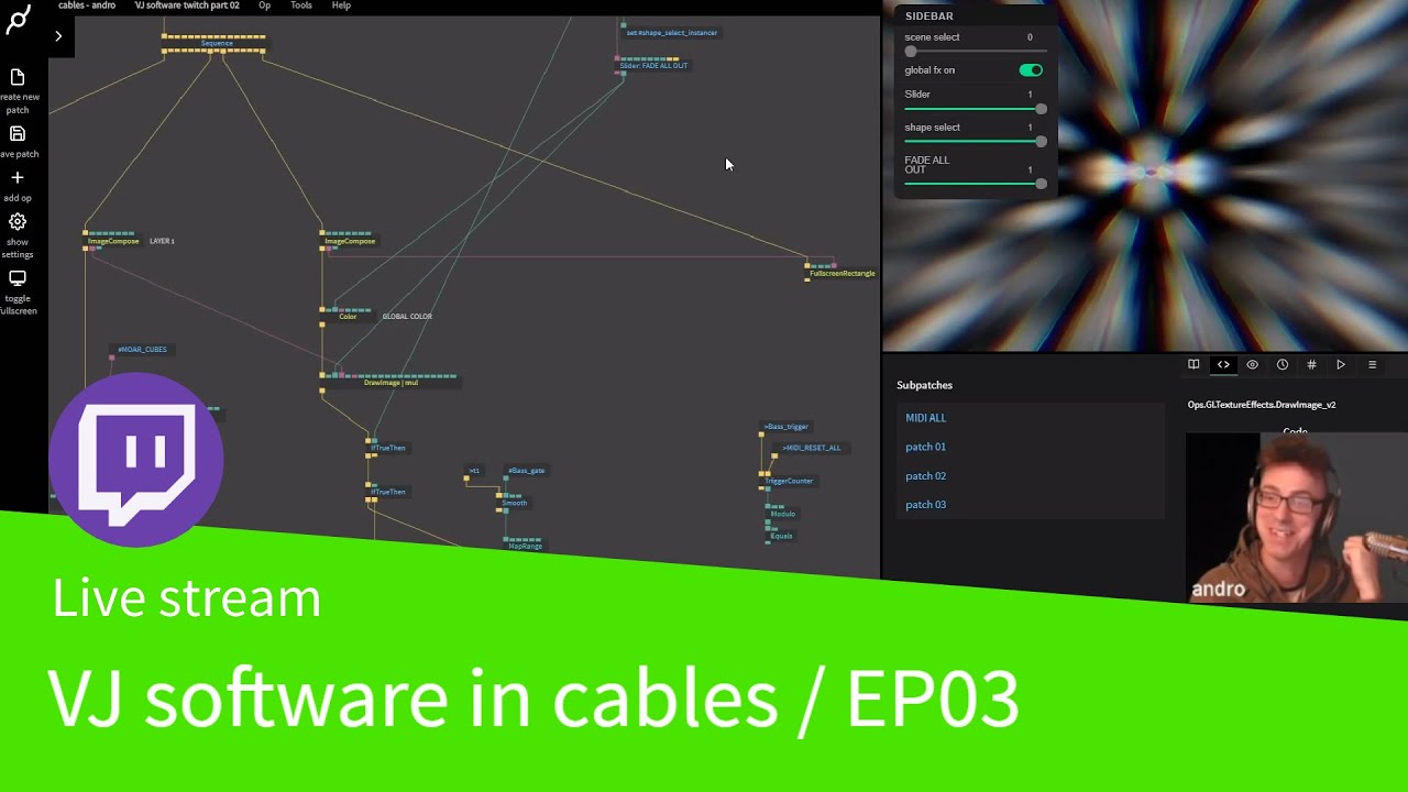 Twitch Livestream - Building VJ software in cables / EP 03 - YouTube