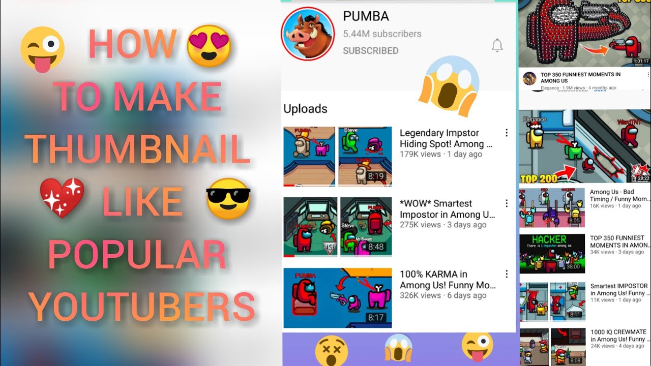 HOW TO MAKE THUMBNAIL LIKE PUMBA , ELEGANCE AND MORE!!! || AMONG US ...